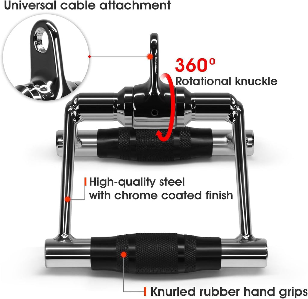 Cable Machine Attachment, Double D Handle & Tricep Rope Cable Attachme ...